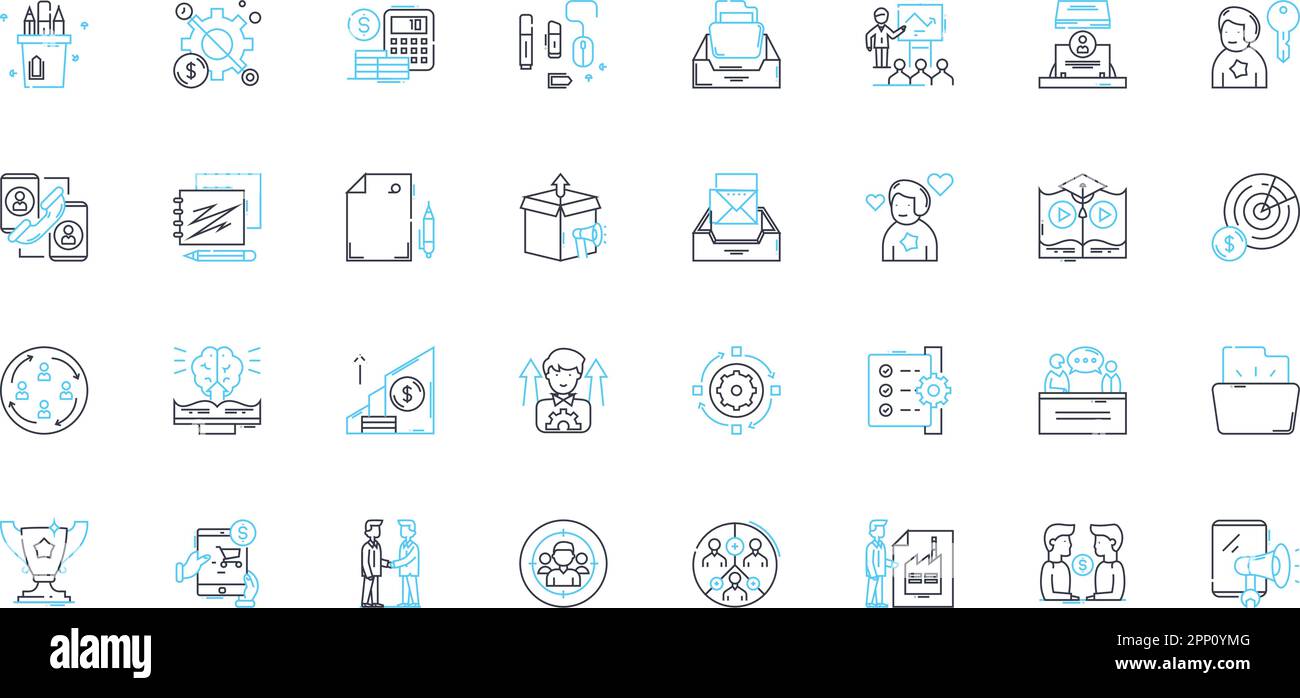 Team Leaders linear icons set. Motivational, Strategic, Decisive ...