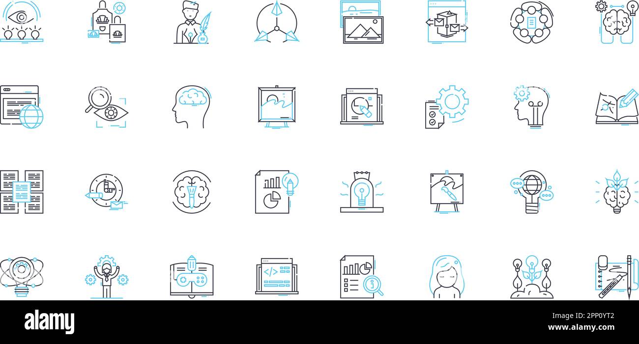 Graphic painting linear icons set. Vibrant, Abstract, Bold, Expressive ...