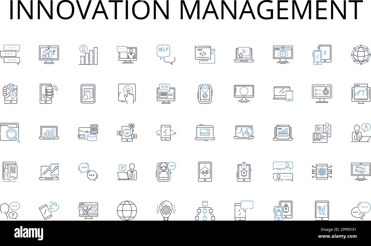 Innovation management line icons collection. Enlightenment, Insight ...