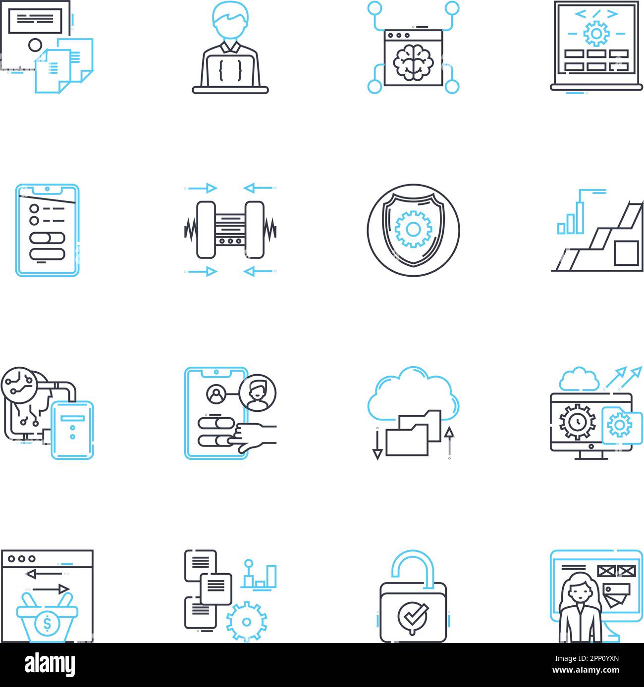 Secure Knowledge Linear Icons Set Encryption Firewall Authentication