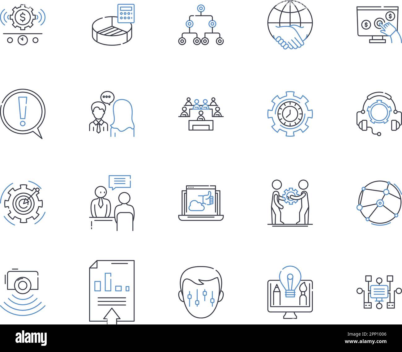 Output line icons collection. Results, Yield, Outcome, Production, Performance, Feedback, Return ...