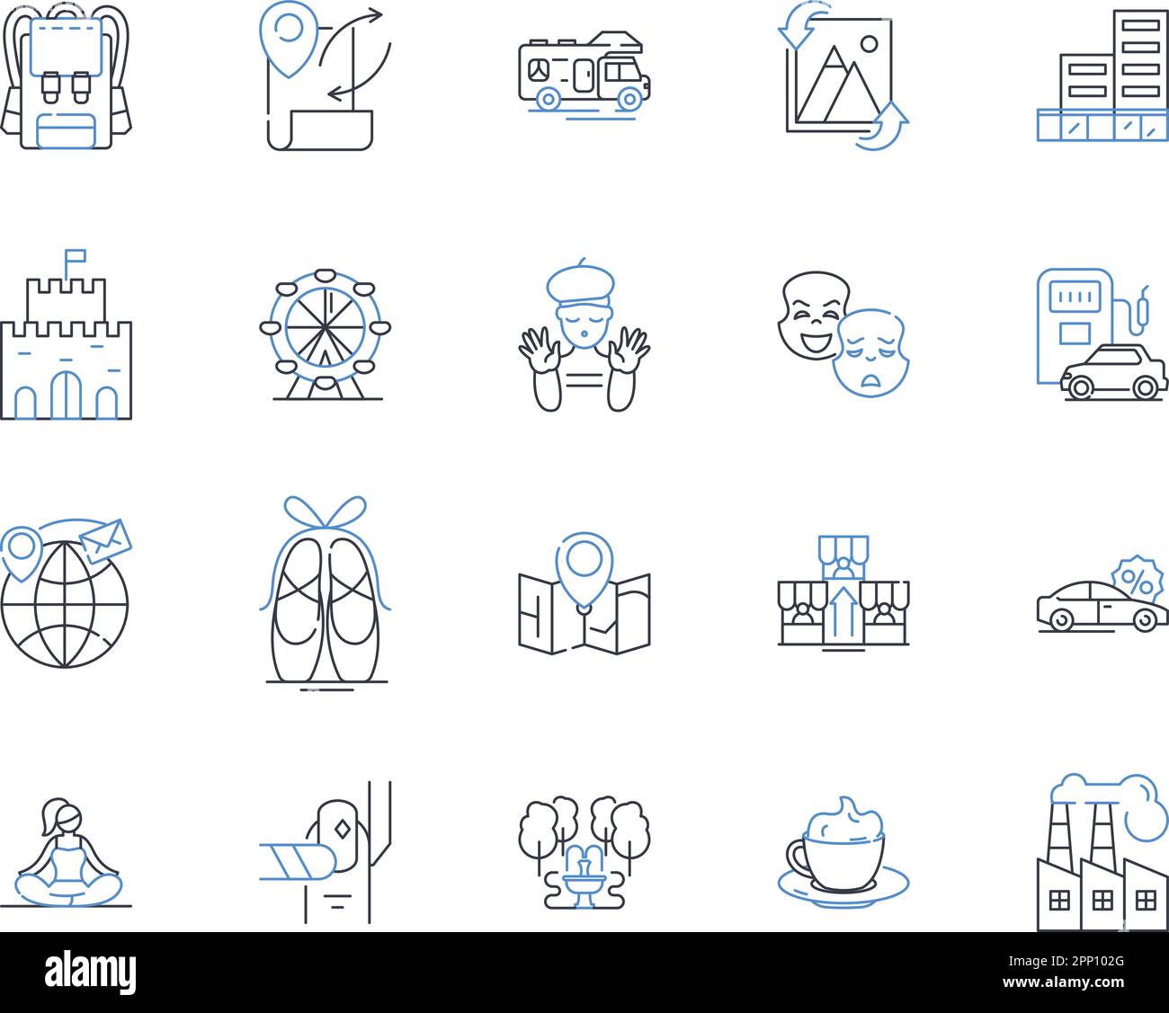 Manufacturing niche line icons collection. Production, Assembly ...