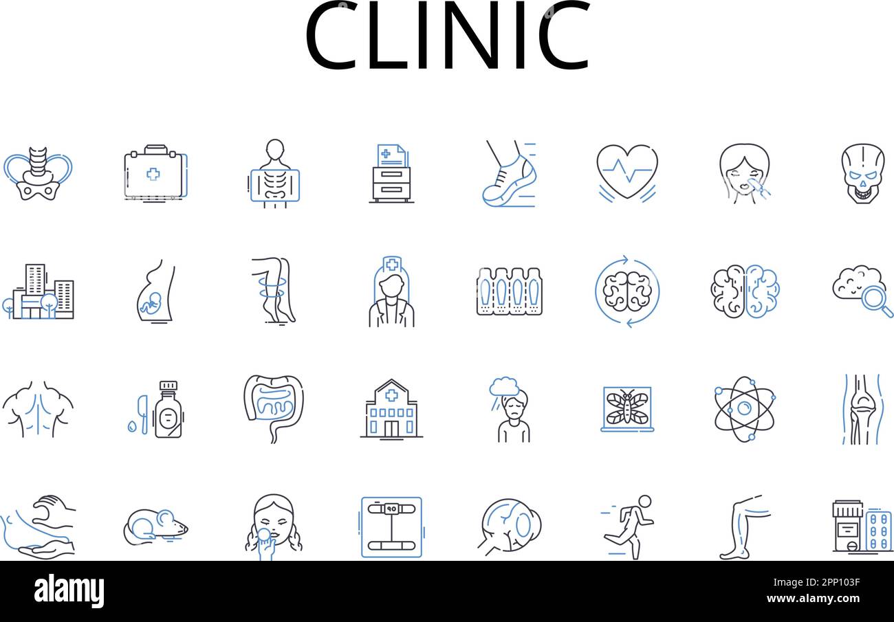 Clinic line icons collection. Hospital, Medical center, Infirmary ...