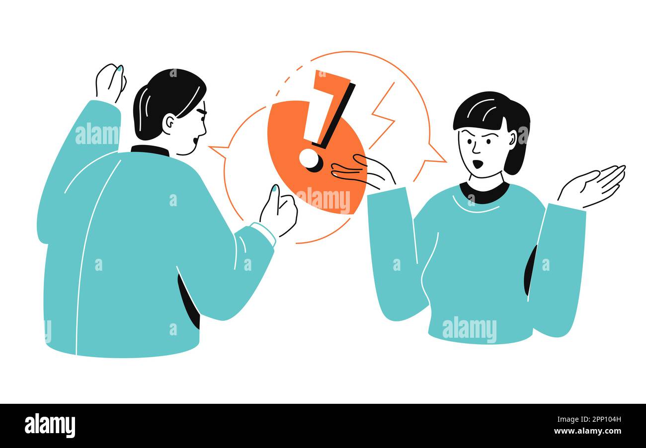 Argue with an opponent - colorful flat design style illustration Stock ...