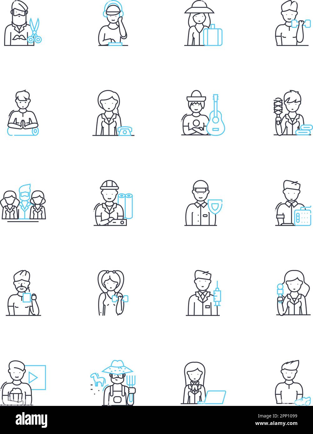 Job linear icons set. Employment, Occupation, Profession, Vocation ...