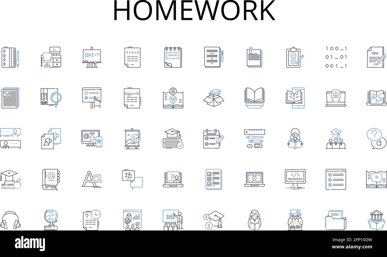 Homework line icons collection. Education, Learning, Career ...