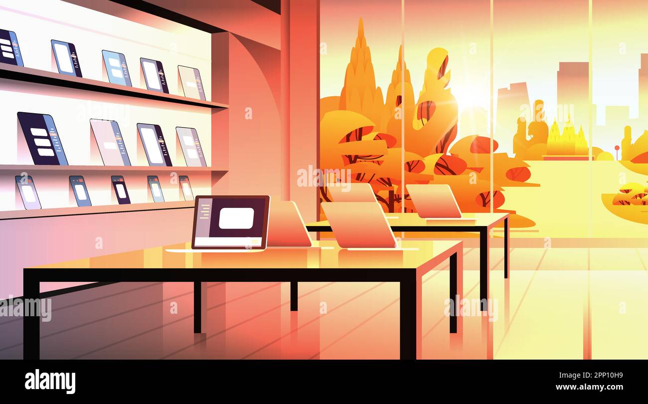 modern technology store interior digital electronic gadgets market ...