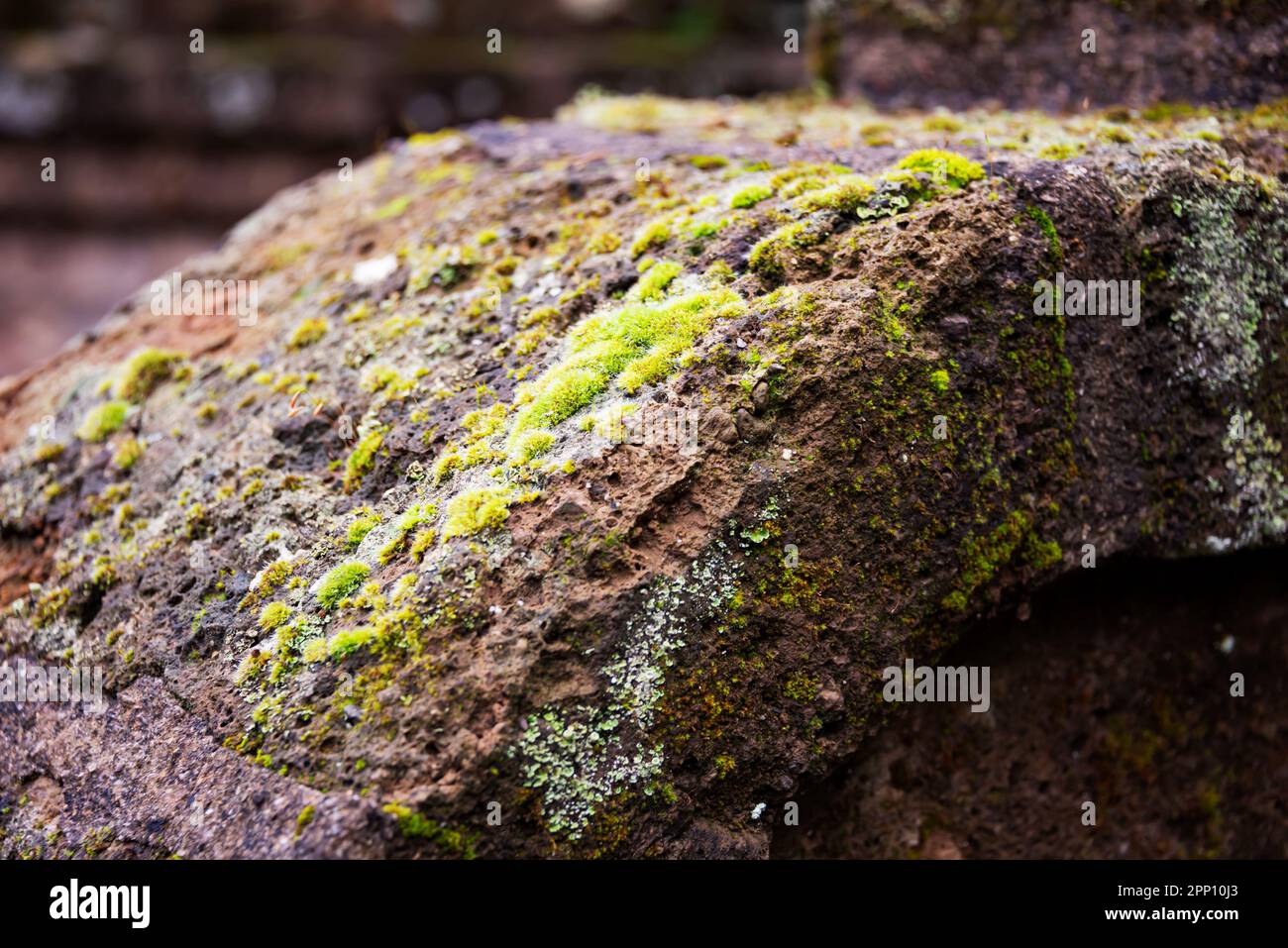 Old stone construction covered with moss Stock Photo - Alamy