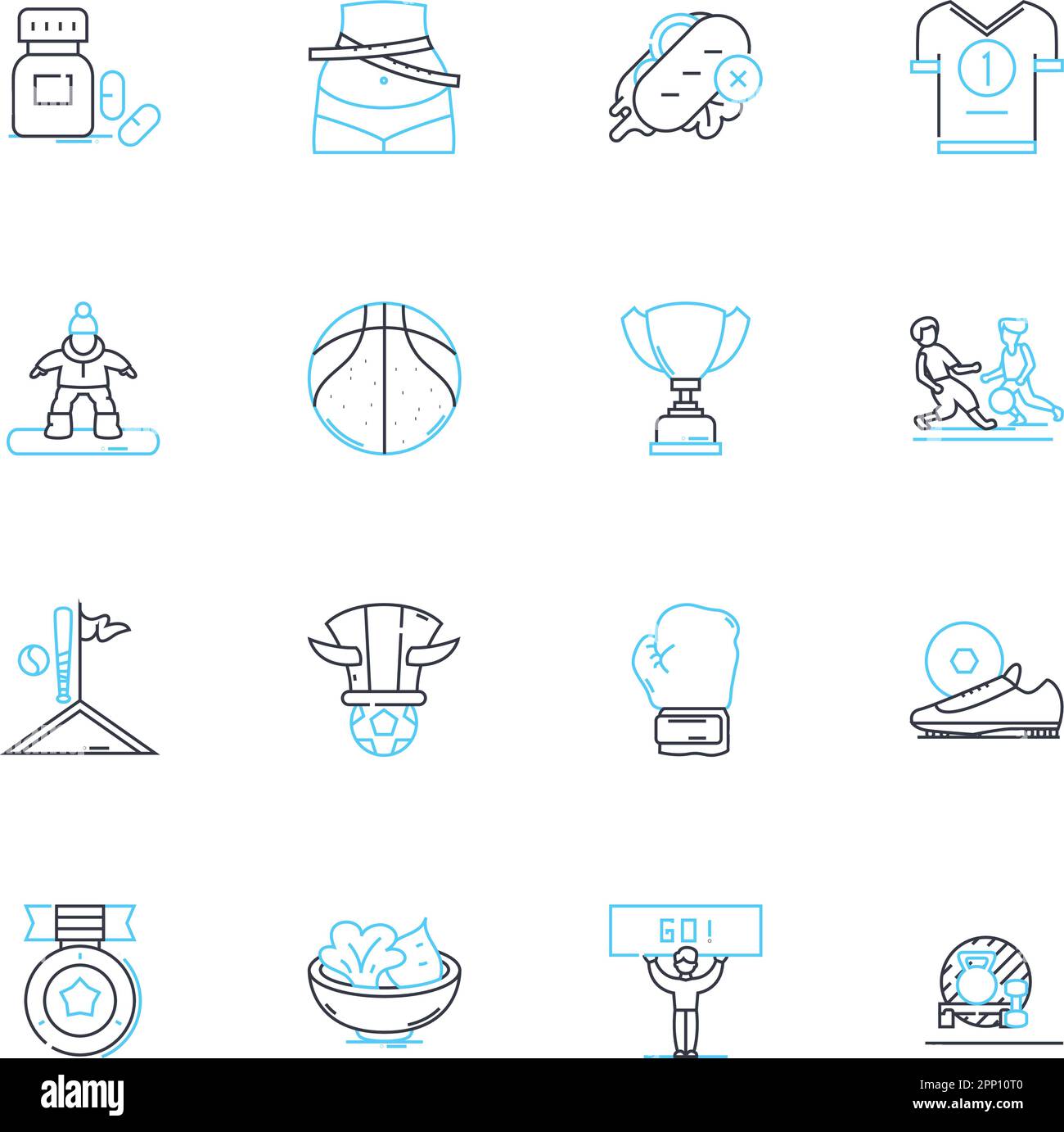 Ballet linear icons set. Pirouette, Tutu, Pas de deux, Pointe, Plie ...