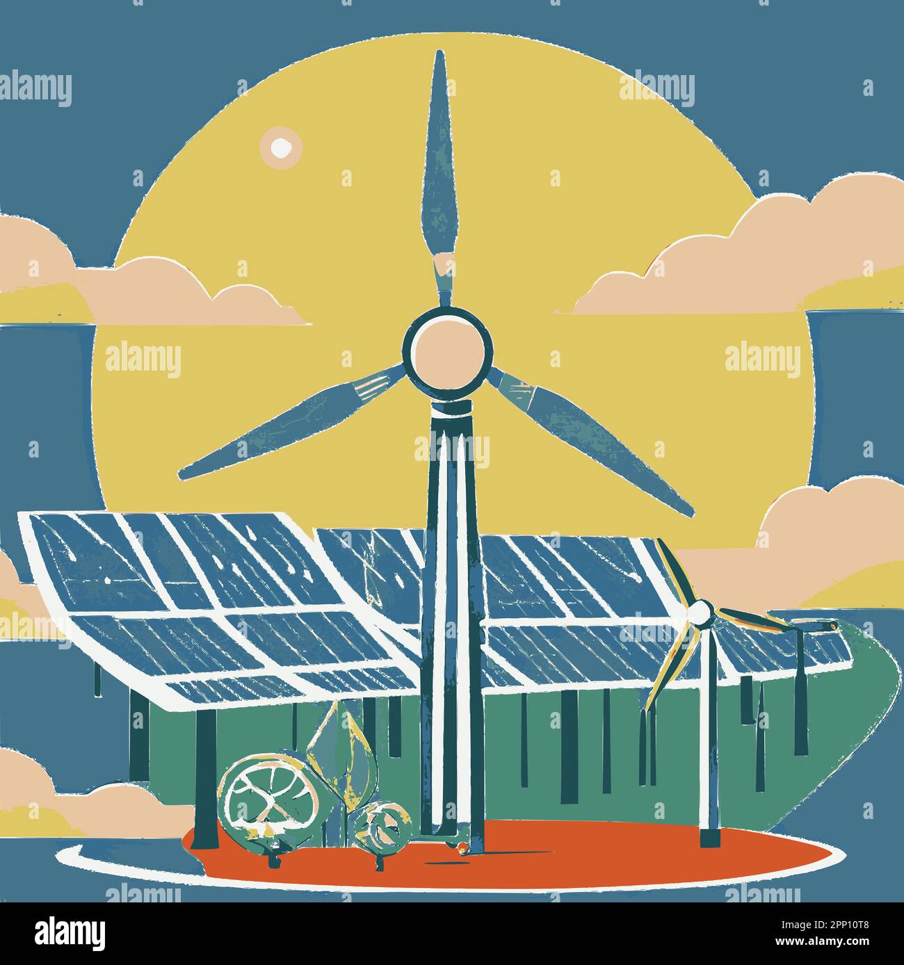 Renewable energy sources, clean energy vector image Stock Vector Image ...