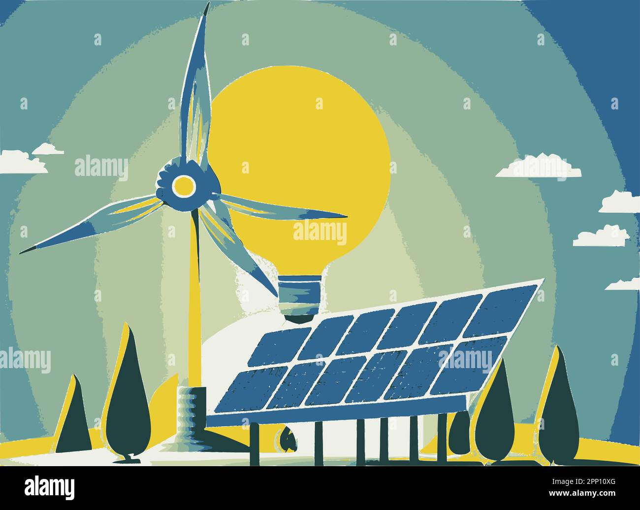 Renewable energy sources, clean energy vector image Stock Vector Image ...
