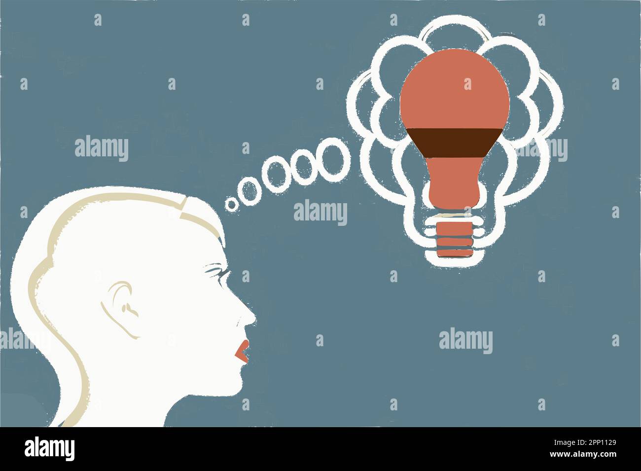 Business concept vector image. Thinking process from idea to ...