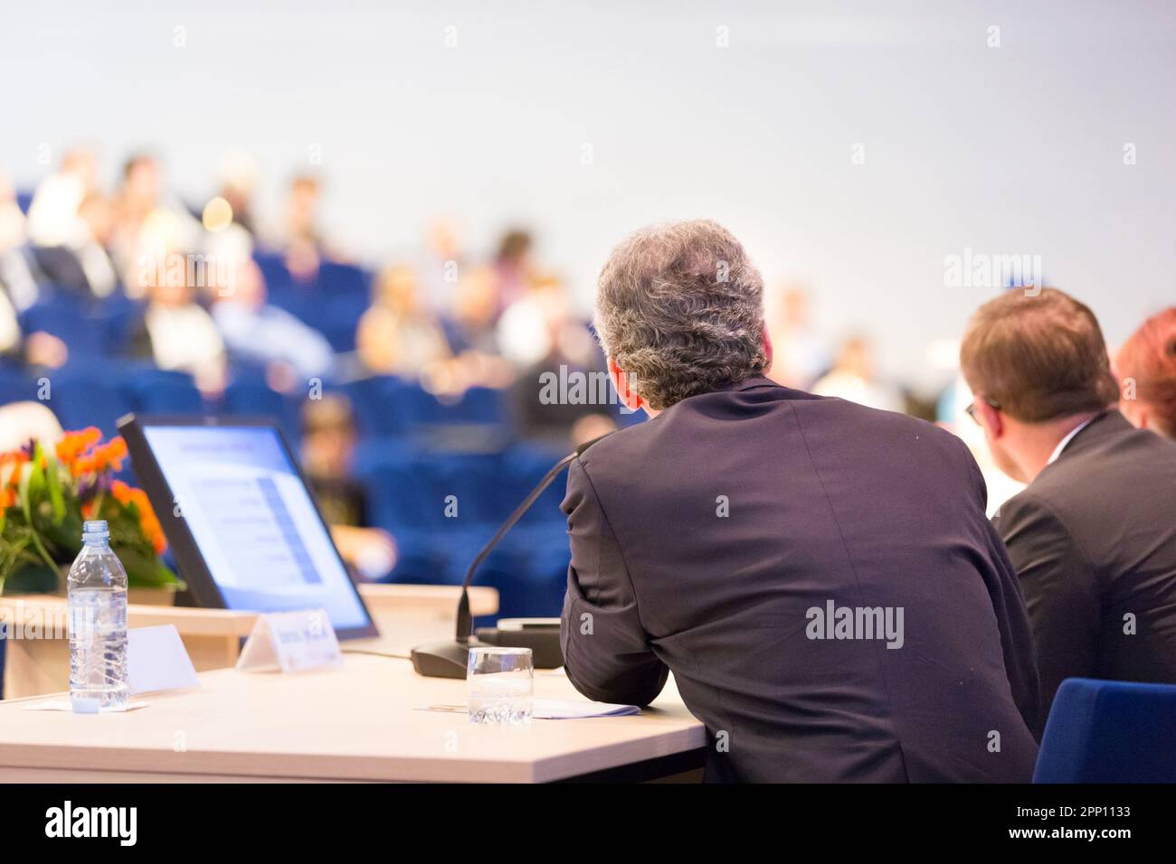 Speaker at Business Conference with Public Presentations. Audience at ...