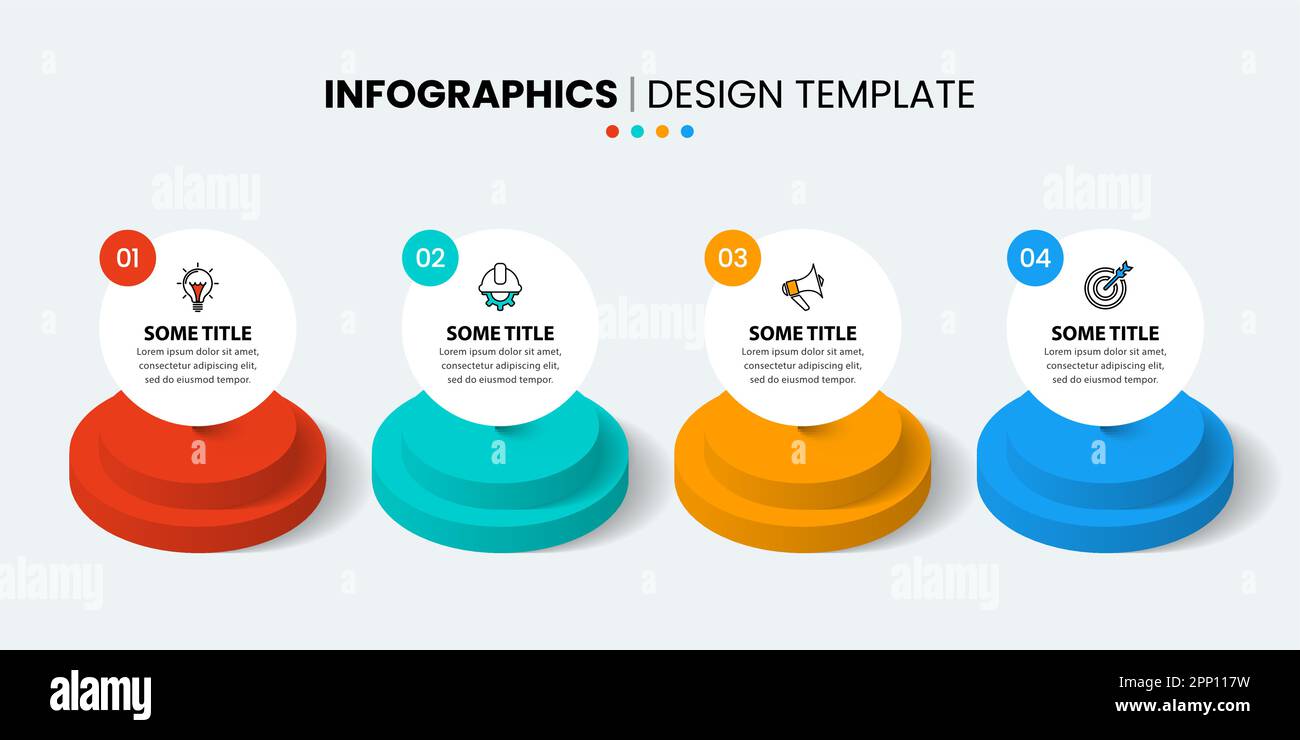 Infographic template with icons and 4 options or steps. Circles. Can be ...