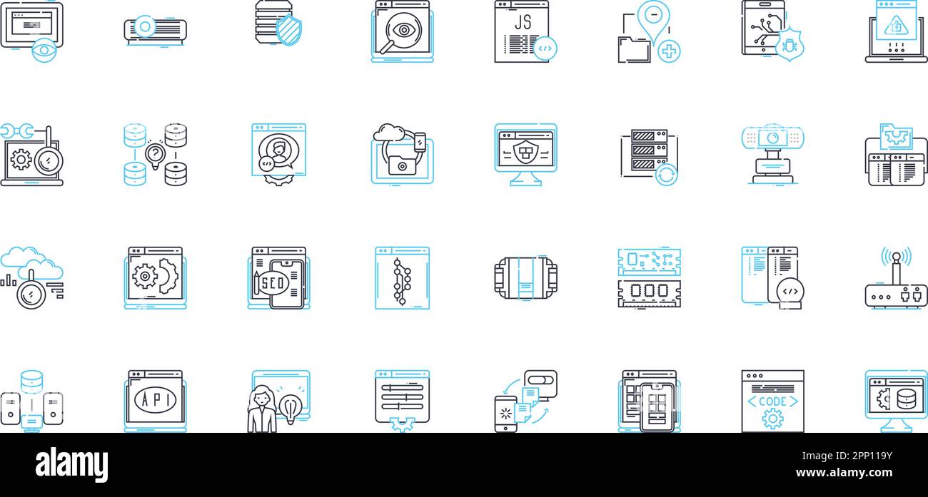 Internet security linear icons set. Firewall, Encryption, Malware ... Internet security linear icons set. Firewall, Encryption, Malware ...