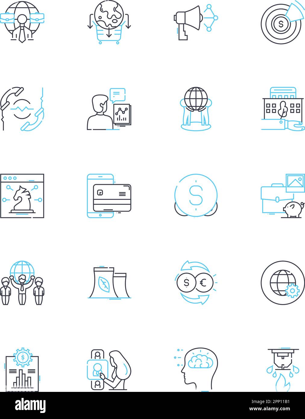 Enterprise Progress linear icons set. Innovate, Transform, Growth ...