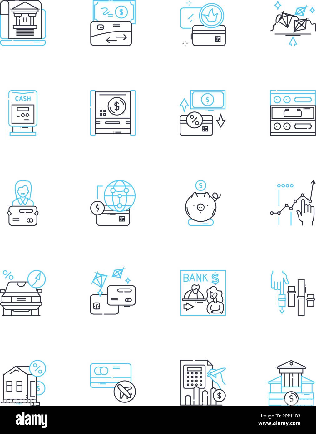 Mobile bank linear icons set. Convenience, Accessibility, Security ...