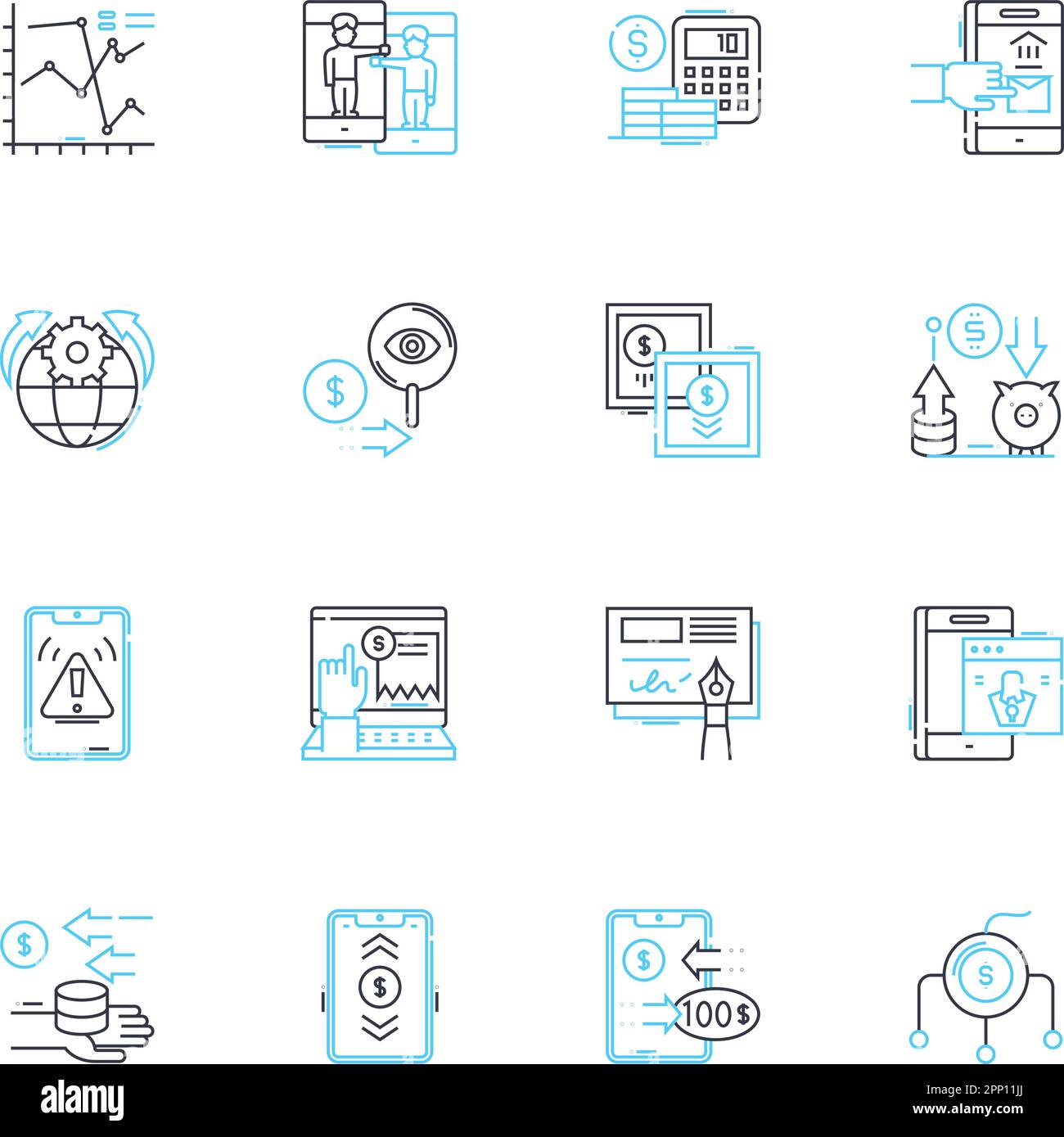 Automated agreements linear icons set. Efficient, Rapid, Streamlined ... Automated agreements linear icons set. Efficient, Rapid, Streamlined ...