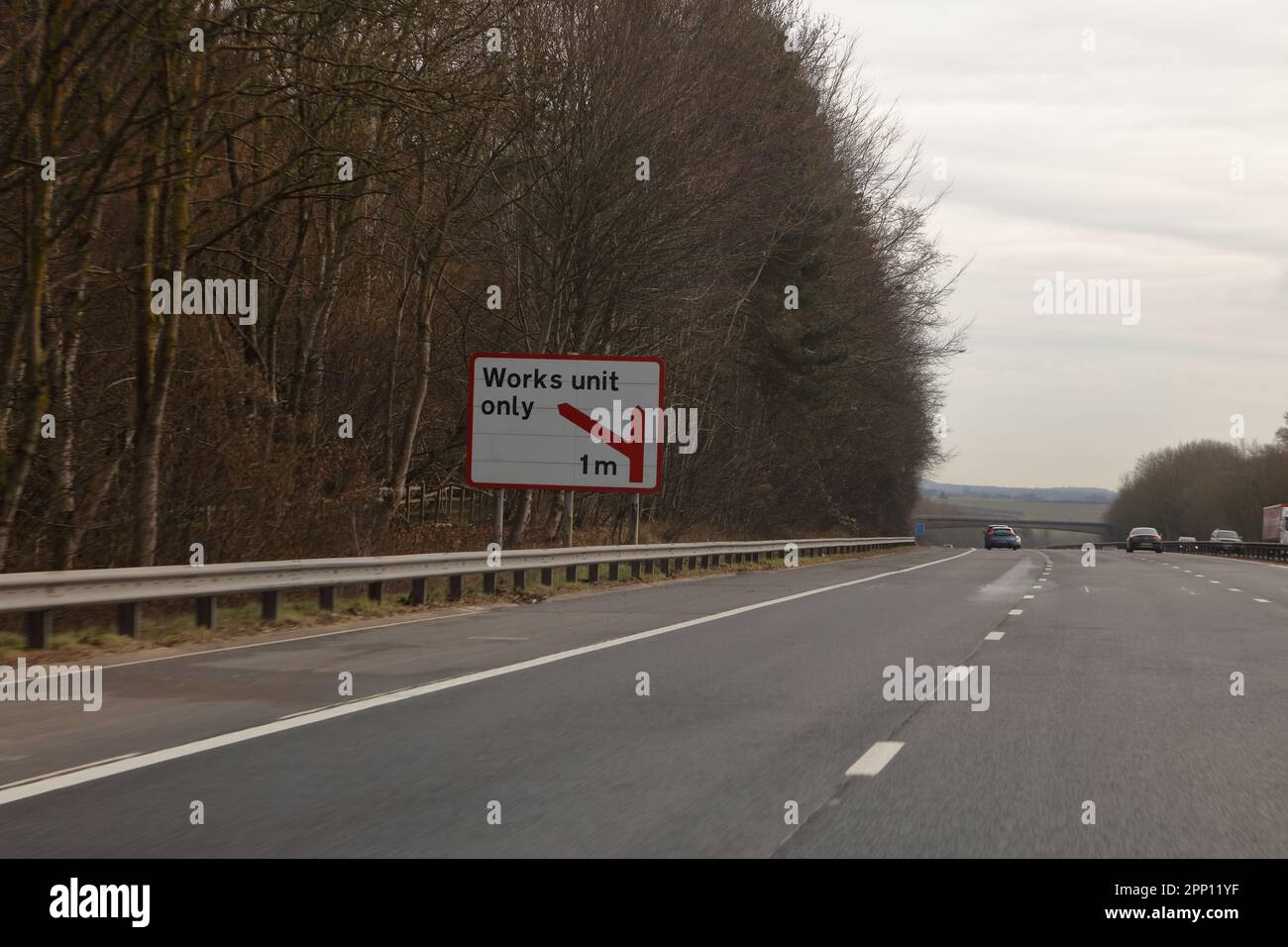 A seemingly normal road sign informing drivers of a Works unit turnoff ...