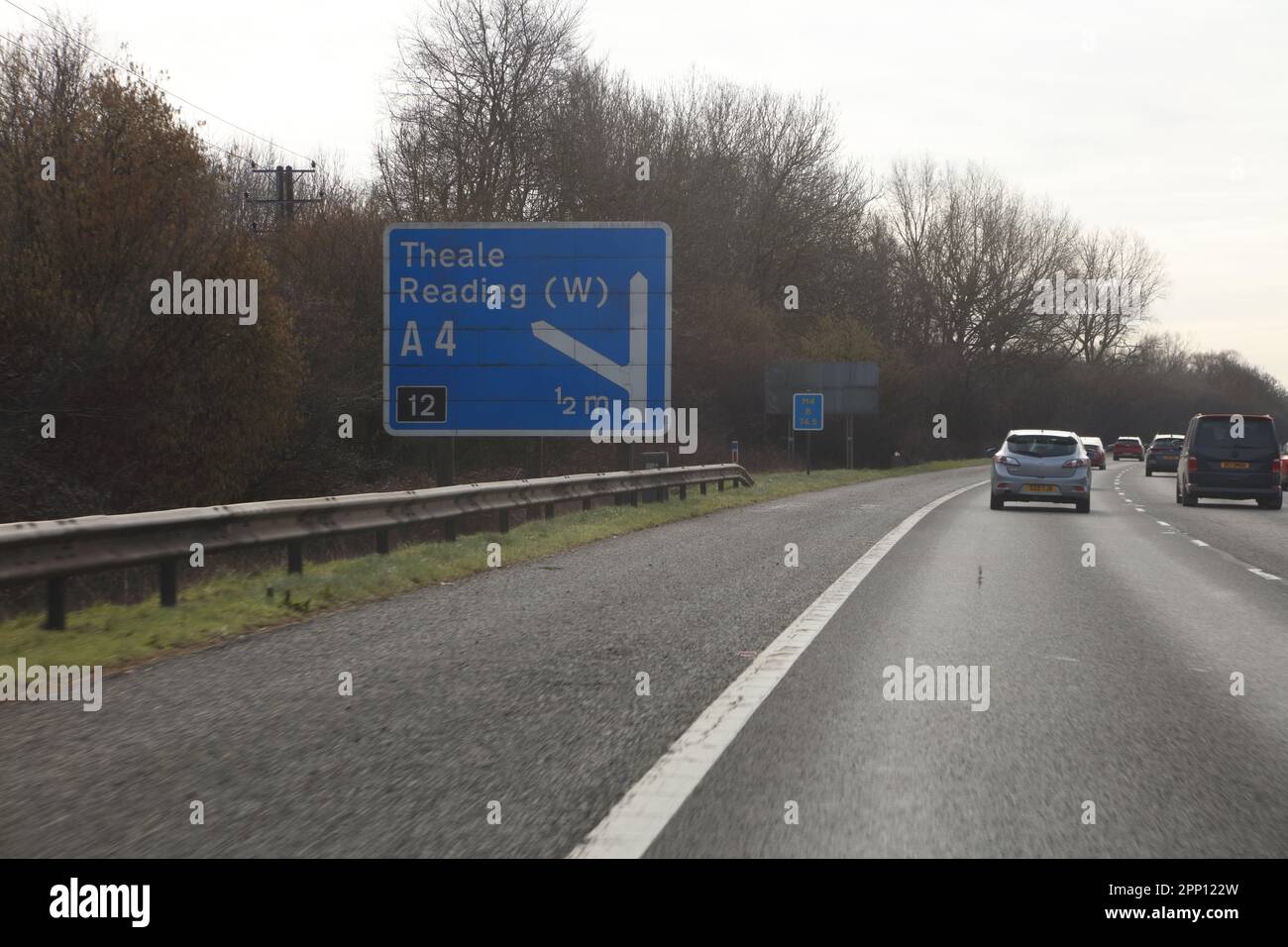 The turn off sign for junction 12 on the M4 motorway west bound at ...