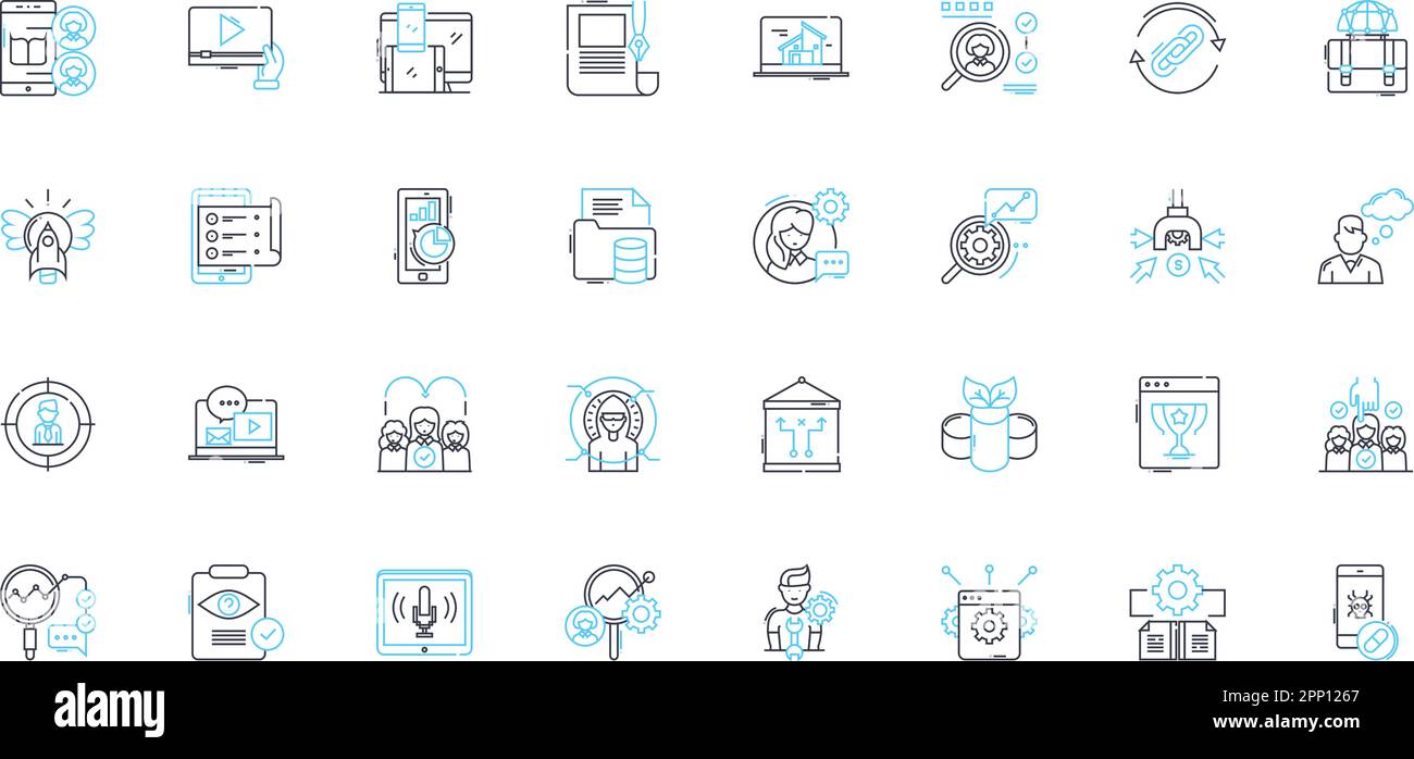 Influencer marketing linear icons set. Influencers, Branding, Social ...