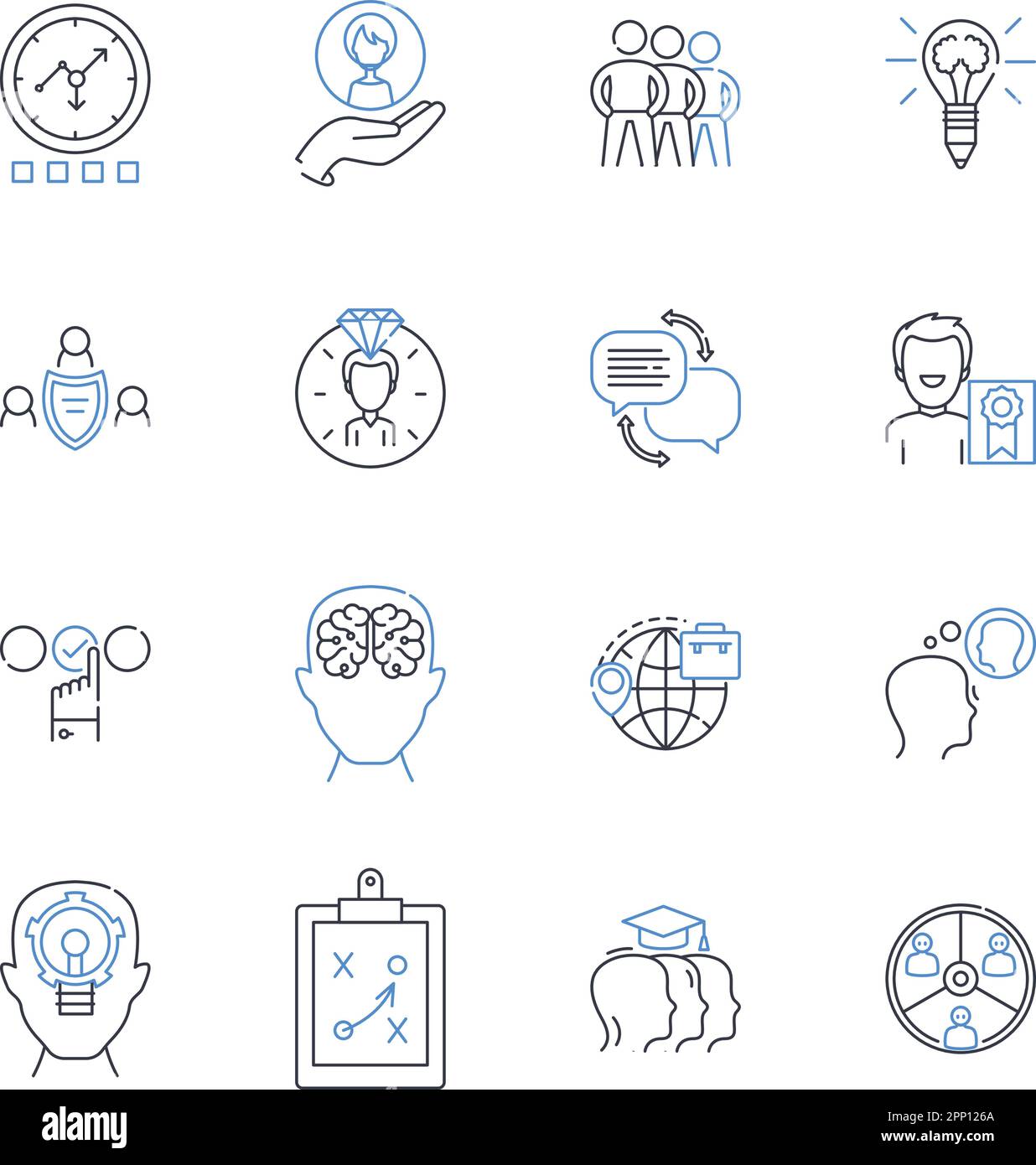 Conglomerate profession line icons collection. Diversification ...