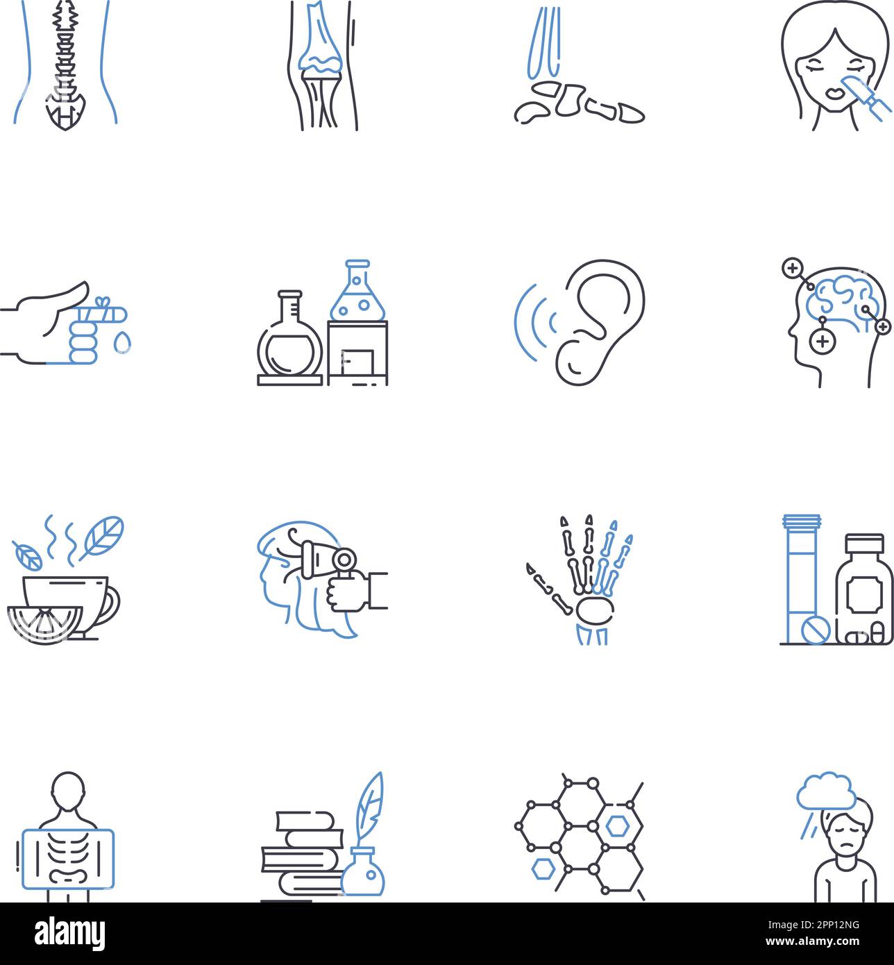 Health improvement coaching line icons collection. Wellness, Motivation, Accountability, Mindset ...