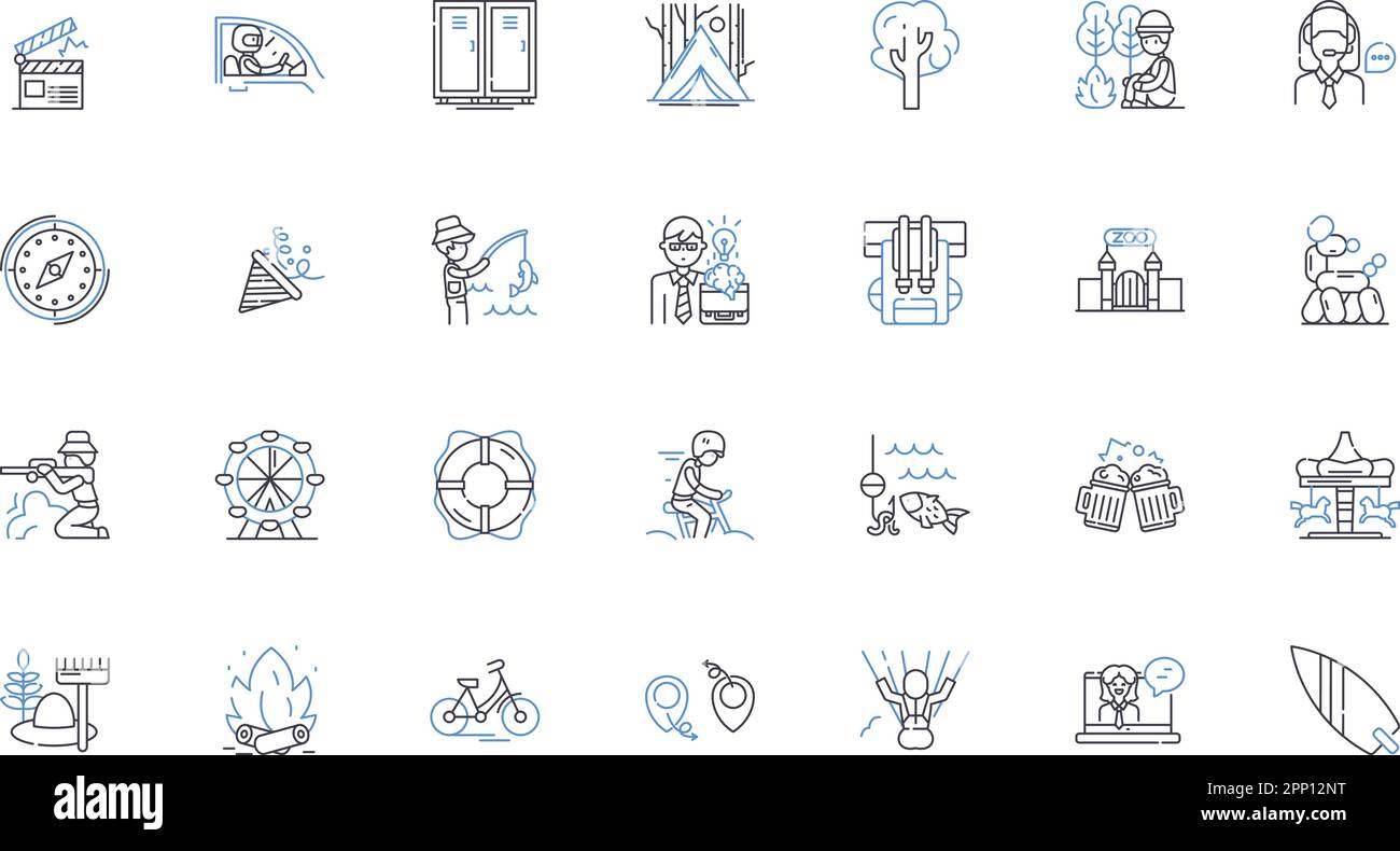 Strenuous exercises line icons collection. Endurance, Agility ...
