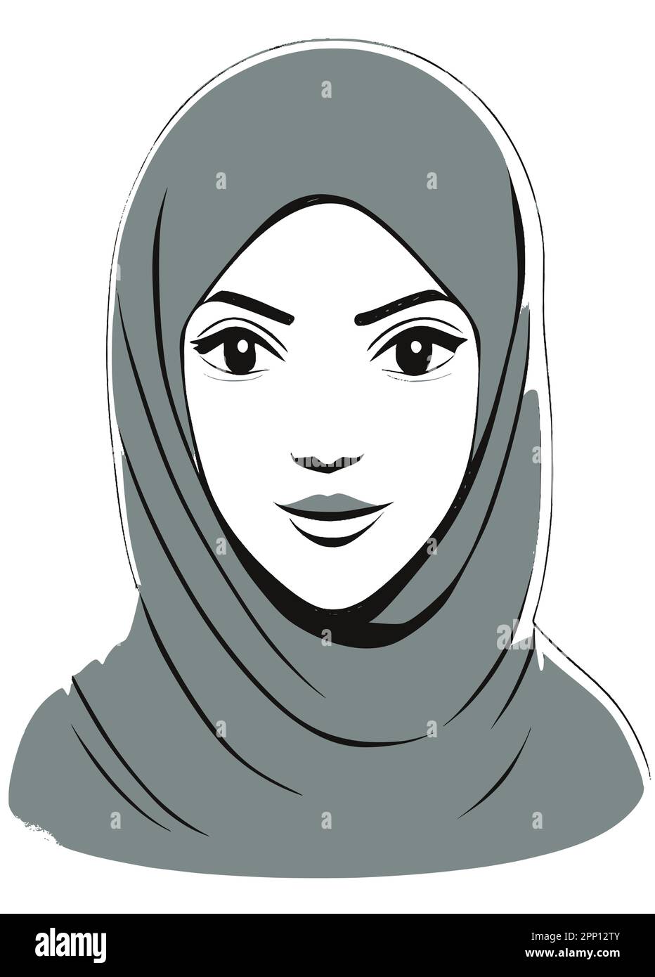 Portrait of a beautiful Arab woman, vector graphics Stock Vector Image ...