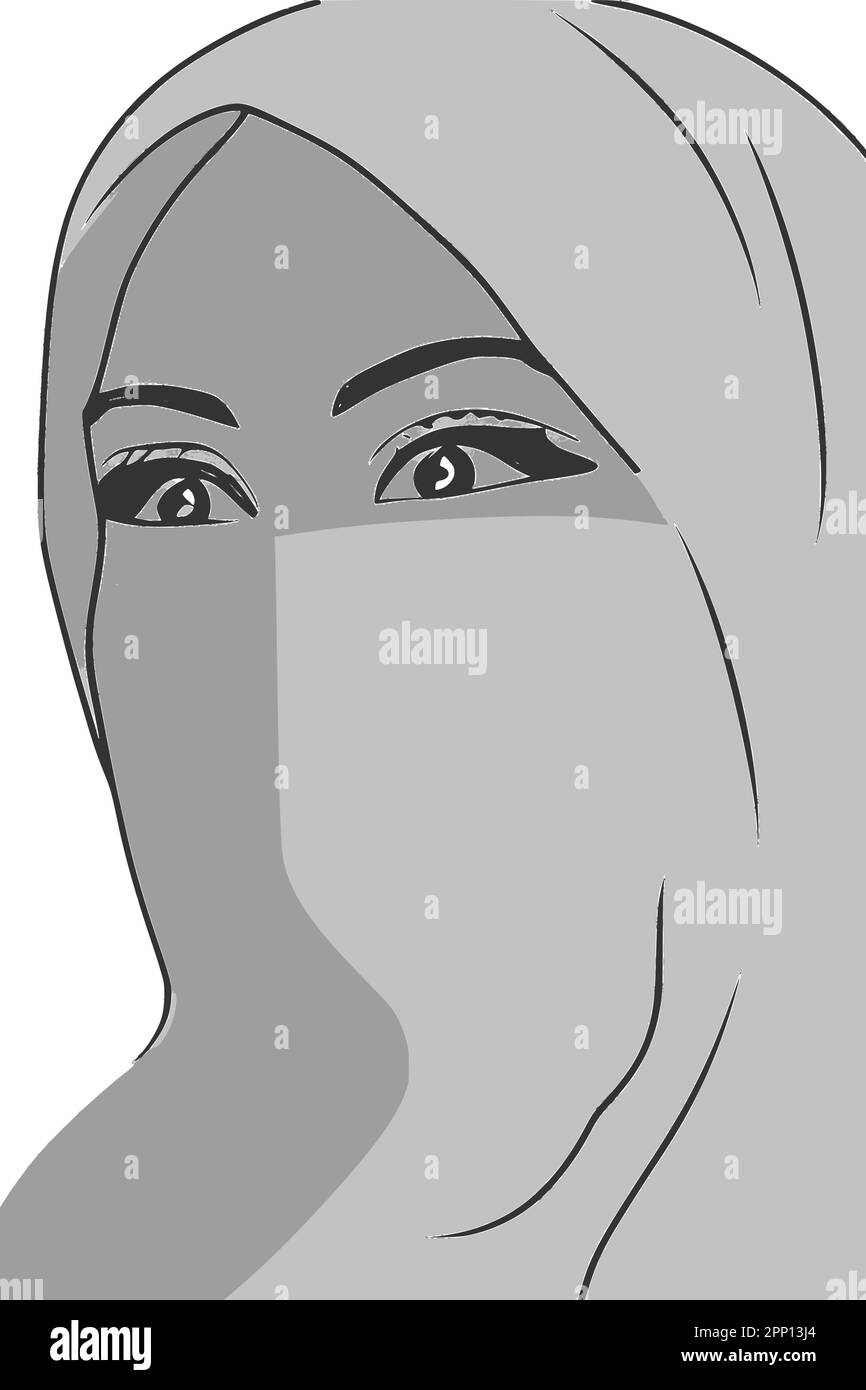 Portrait of a beautiful Arab woman, vector graphics Stock Vector Image ...
