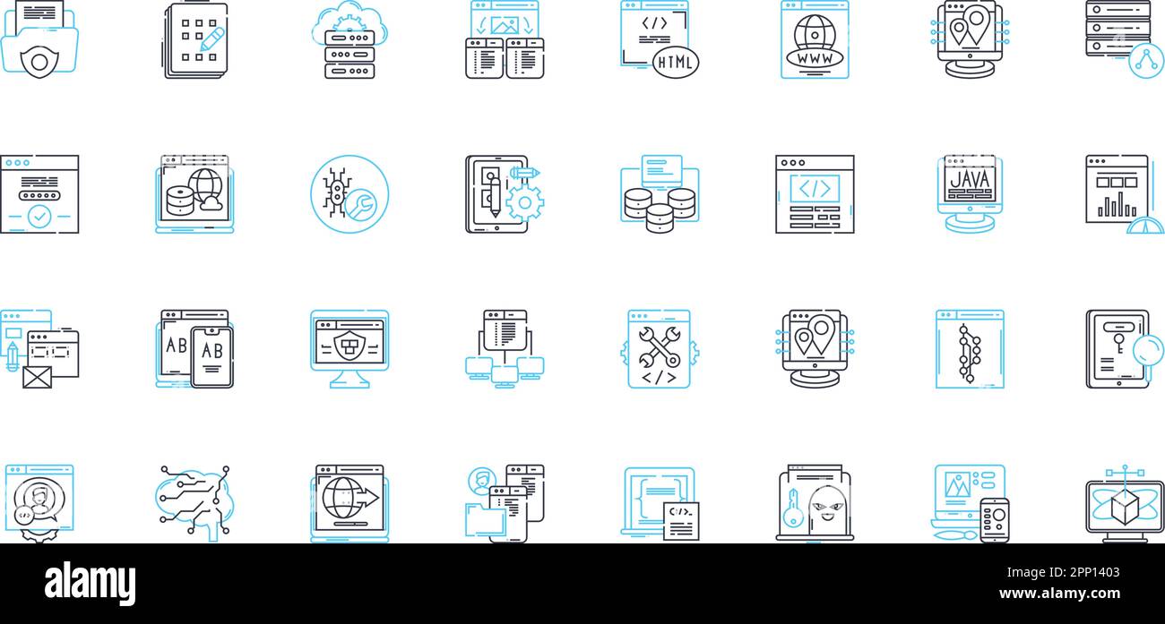 Lean Programming Linear Icons Set Efficiency Optimization Streamlining Kaizen Minimalism
