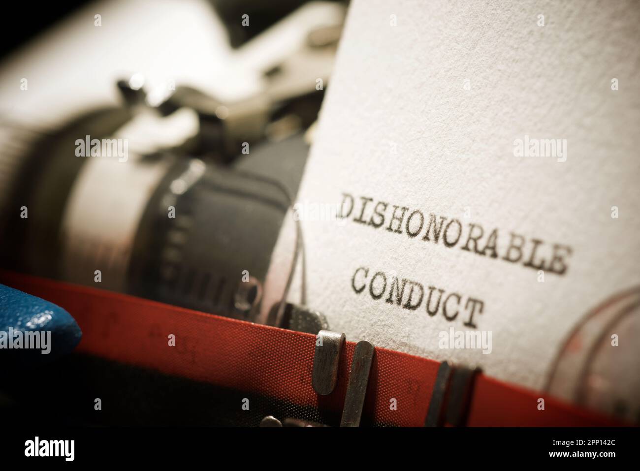 Dishonorable conduct text written with a typewriter Stock Photo - Alamy