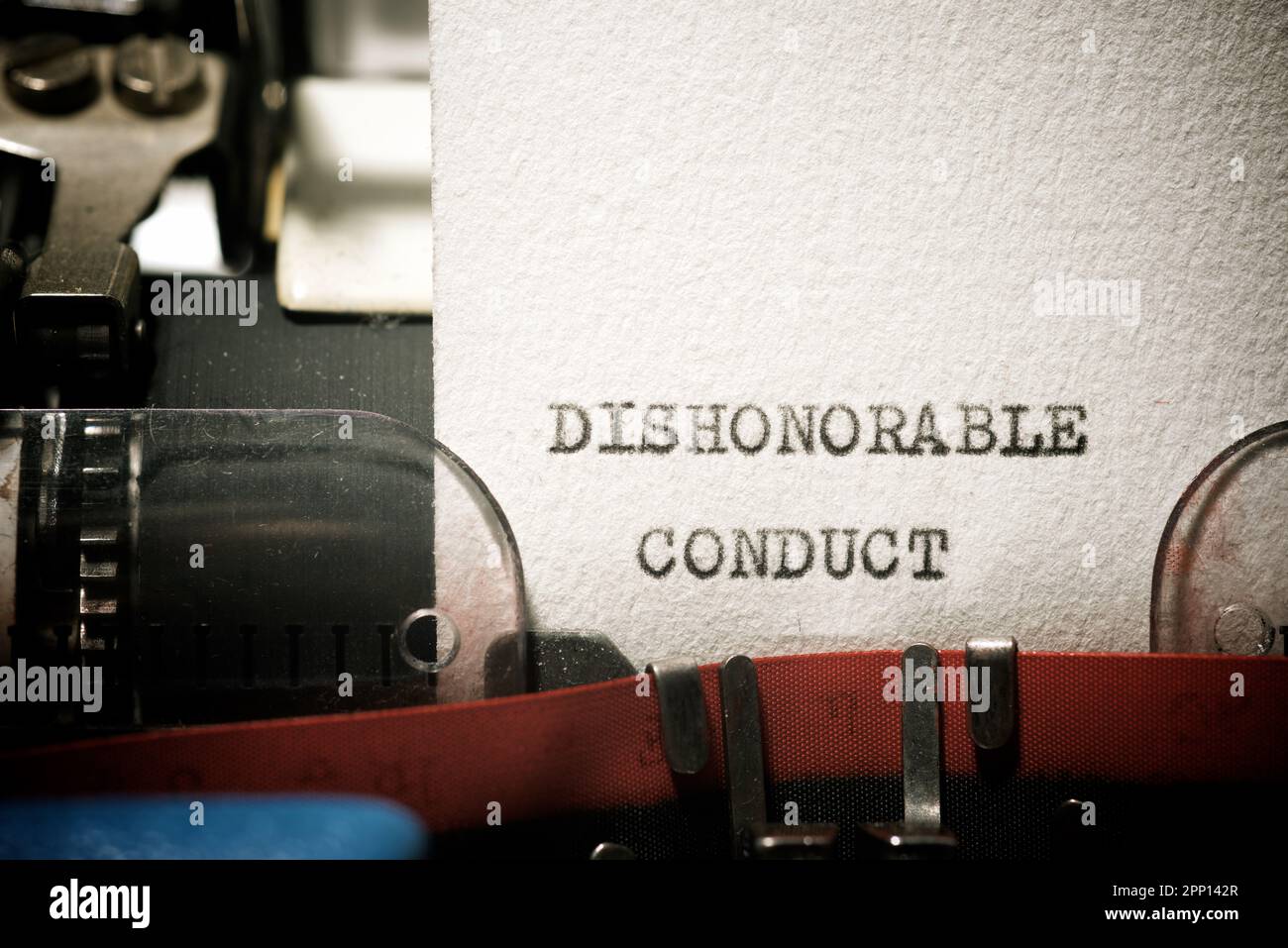 Dishonorable conduct text written with a typewriter Stock Photo - Alamy