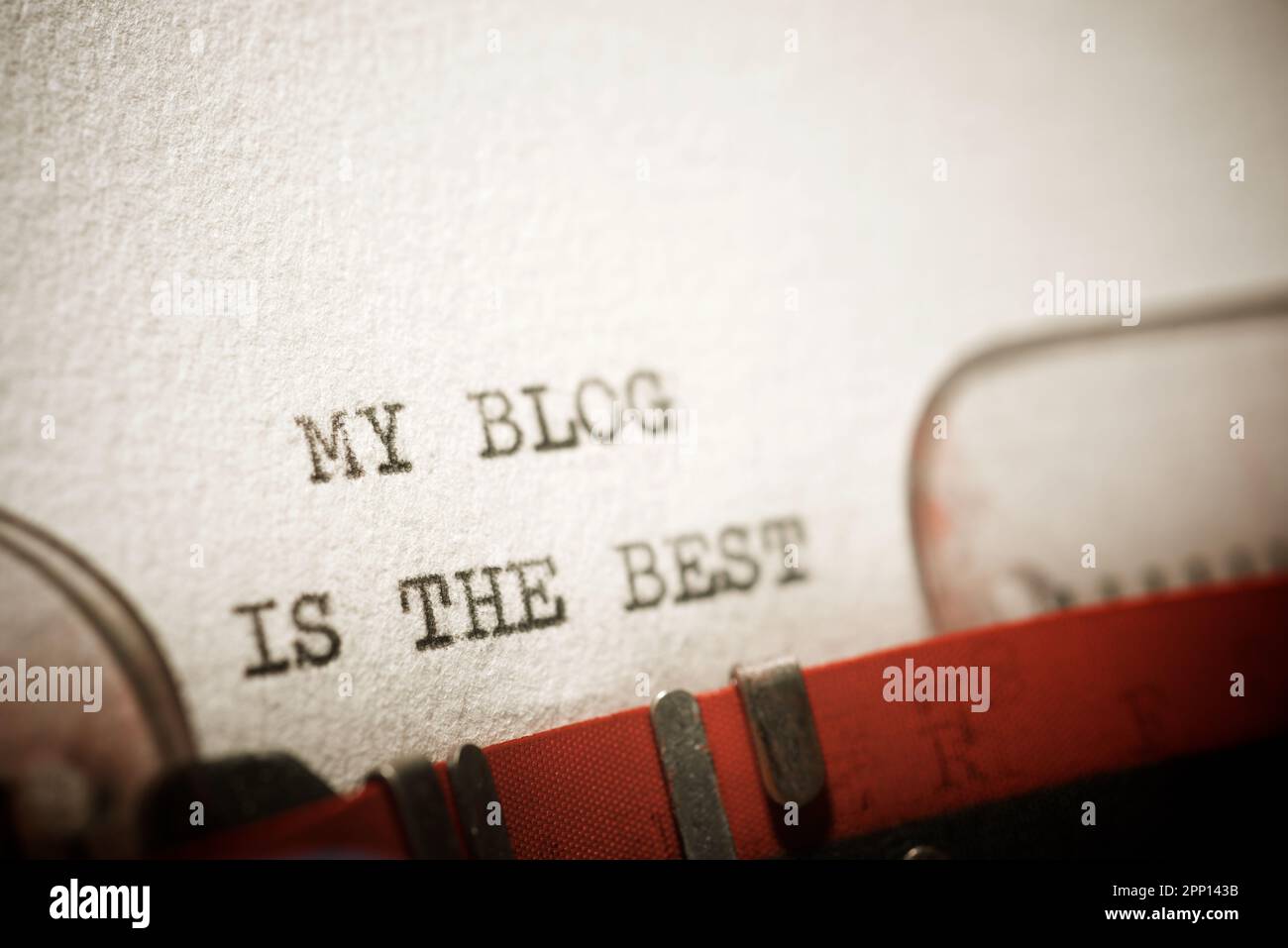 My blog is the best text written with a typewriter Stock Photo - Alamy