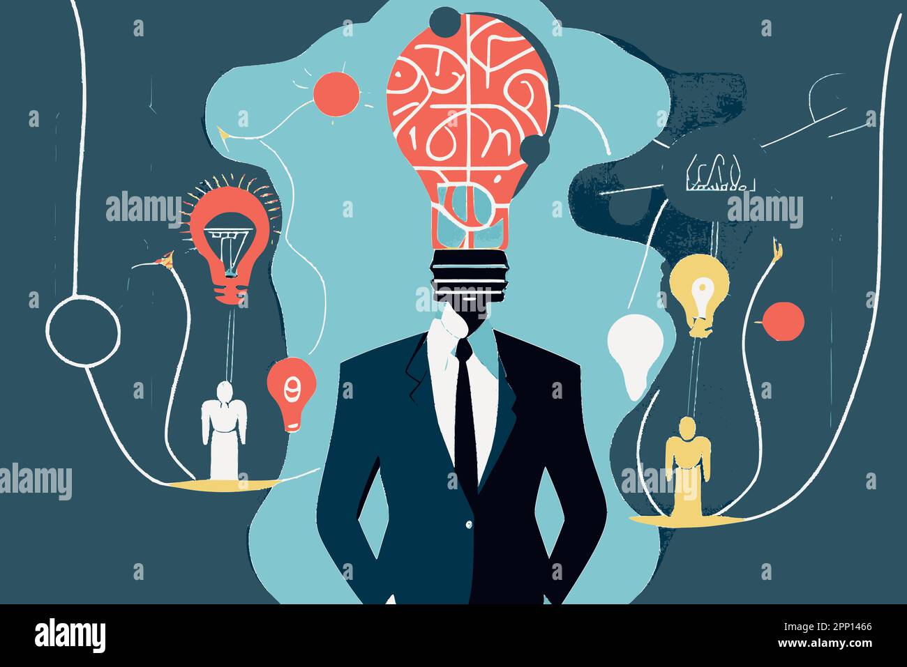 Business concept vector image. Thinking process from idea to ...