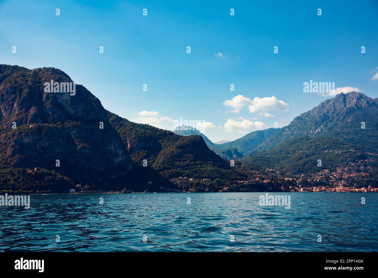 Lake Como. Natural landscape with mountains by lake Stock Photo - Alamy