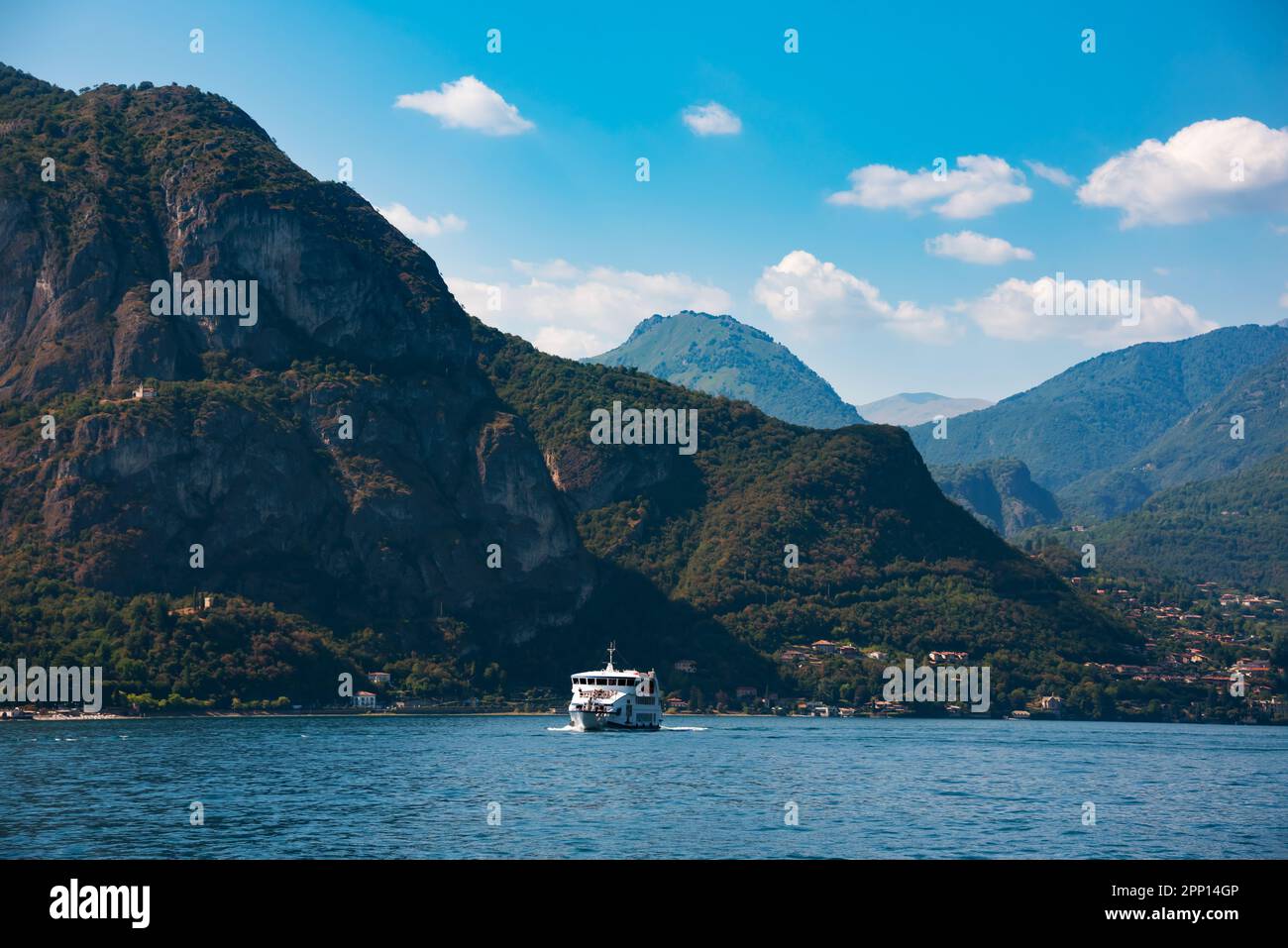 Lake Como. Natural landscape with mountains by lake Stock Photo - Alamy
