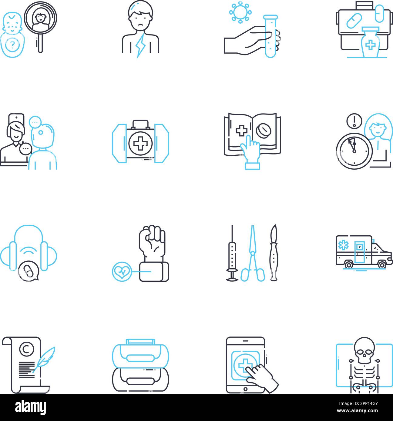 Environmental safety linear icons set. Pollution, Hazard, Toxins ...