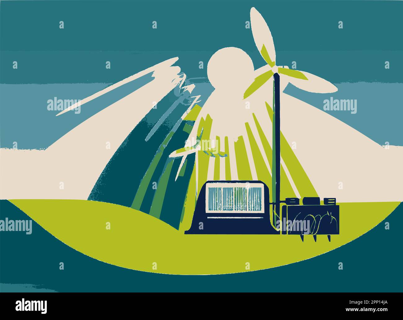 Renewable energy sources, clean energy vector image Stock Vector Image ...