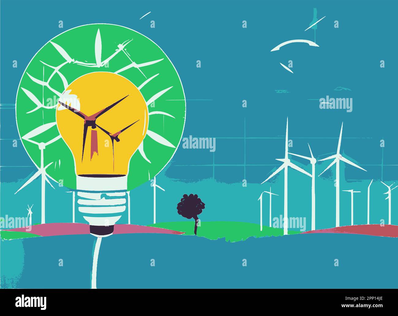 Renewable energy sources, clean energy vector image Stock Vector Image ...