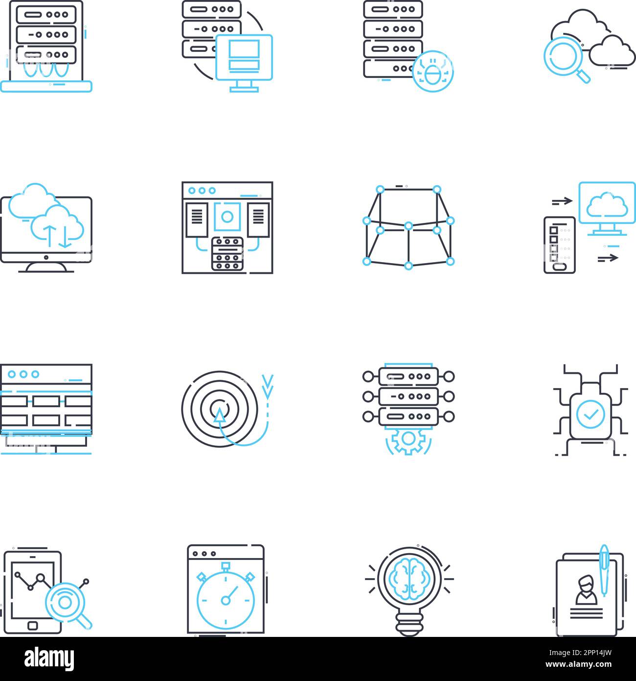 Content Creation Linear Icons Set Strategy Ideation Writing Design Development Editing