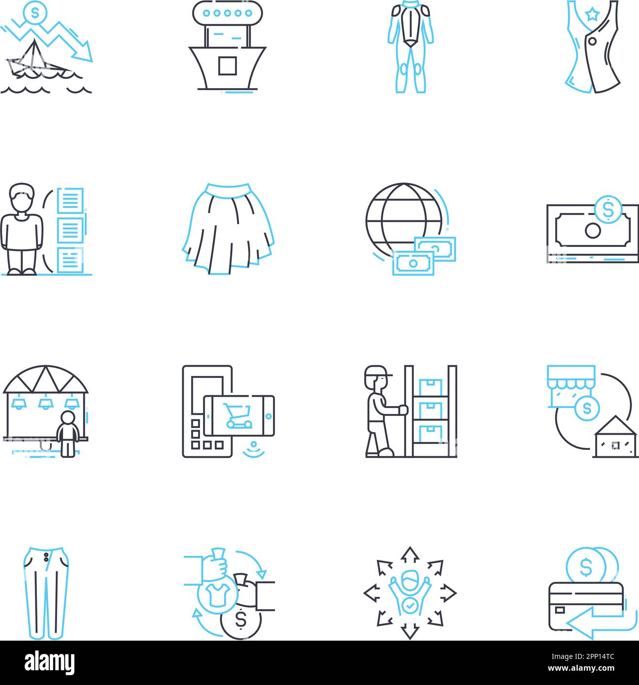Lead generation linear icons set. Prospects, Conversion, Marketing ...