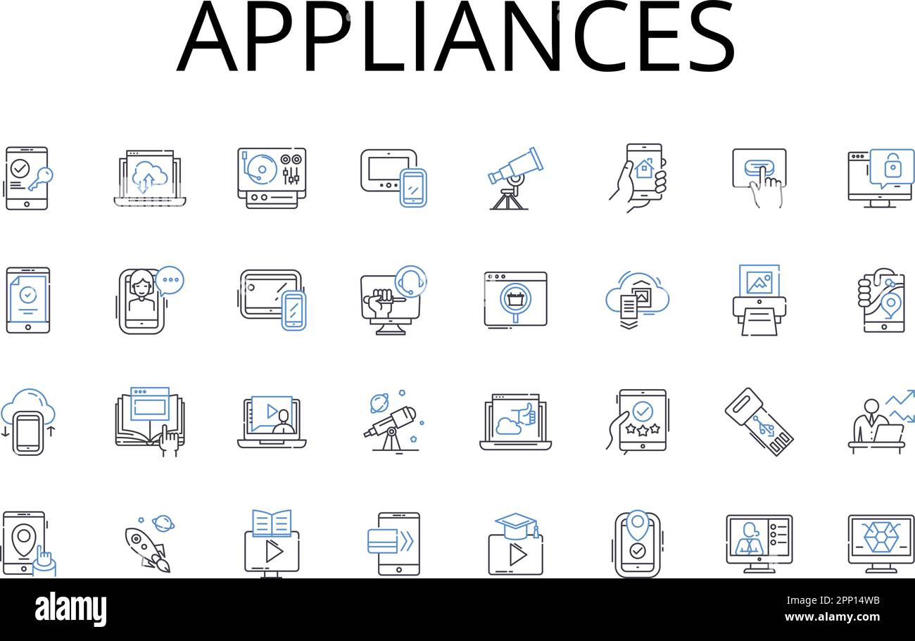 Appliances line icons collection. Gadgets, Electronics, Devices ... Appliances line icons collection. Gadgets, Electronics, Devices ...