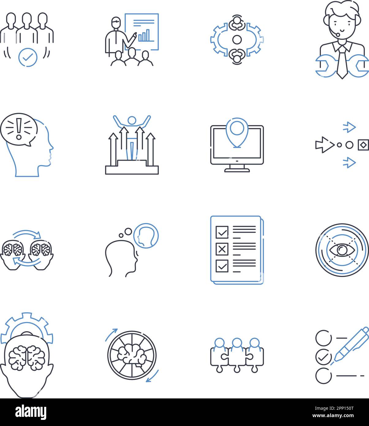 Coalition advance line icons collection. Progress, Momentum ...