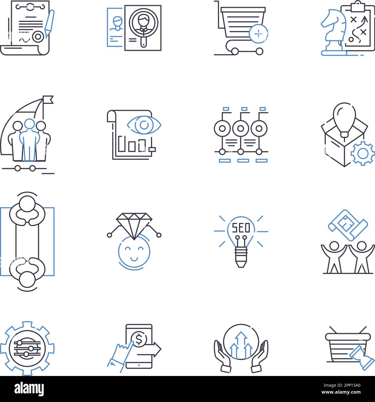 Vision and Foresight line icons collection. Perception, Insight ...