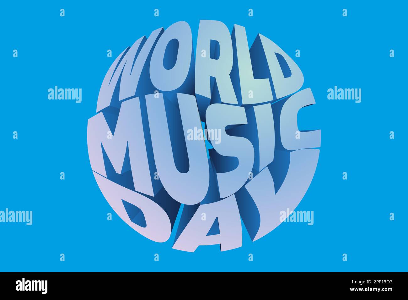 World Music Day design element 3d render - graphic stylized type theme ...