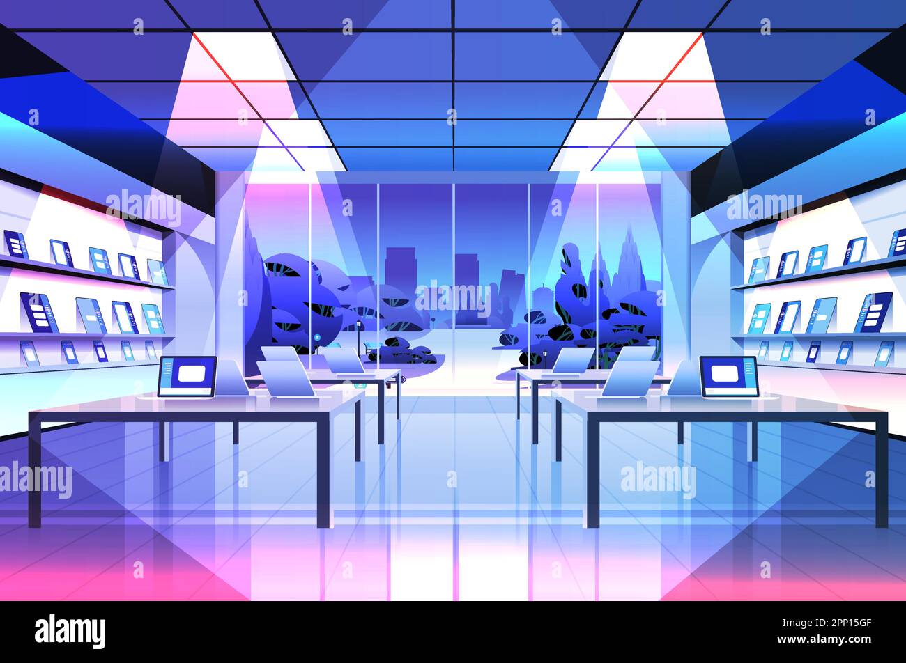 modern technology store interior digital electronic gadgets market ...