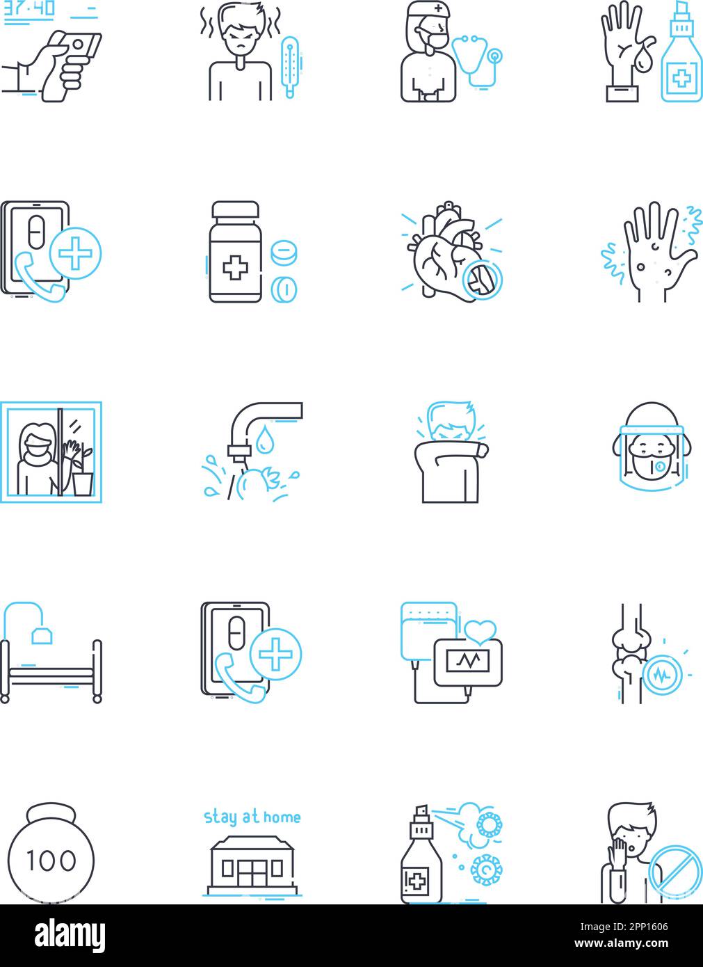 Virus protection linear icons set. Antivirus, Malware, Spyware ...