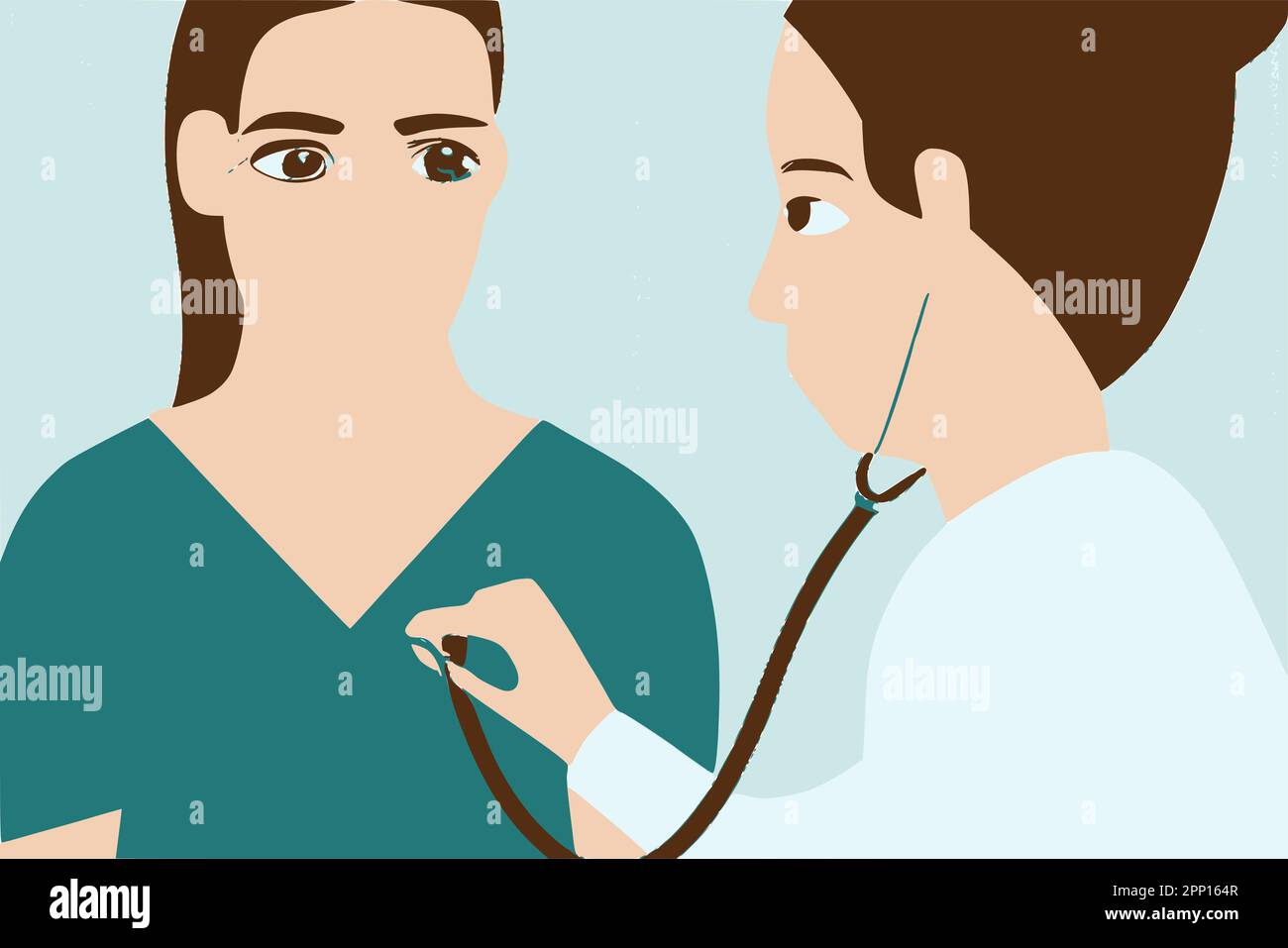 Doctor examining a patient vector illustration Stock Vector Image & Art ...