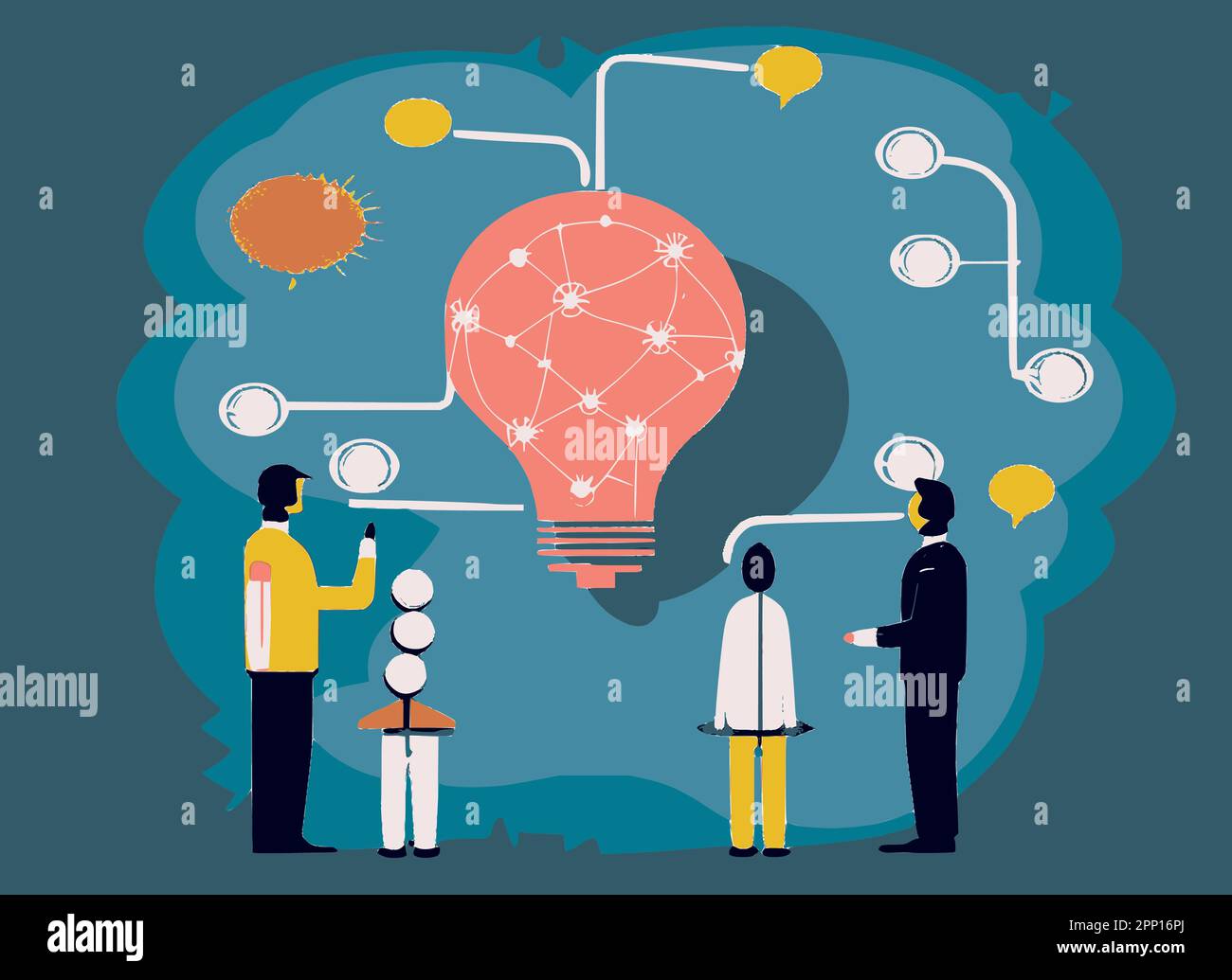 Business concept vector image. Thinking process from idea to ...